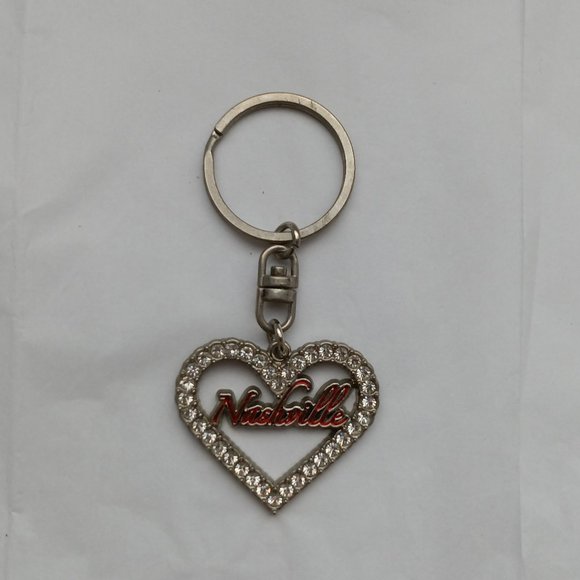 Accessories | Nashville Tennessee Heart Shaped Crystals Keychain Early ...